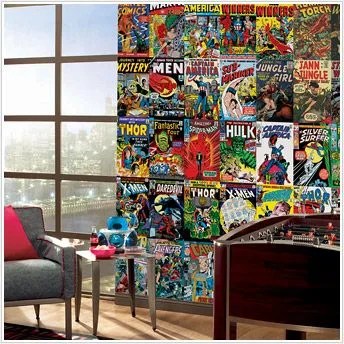 Marvel Comic Book Covers XL Mural | Gear Patrol