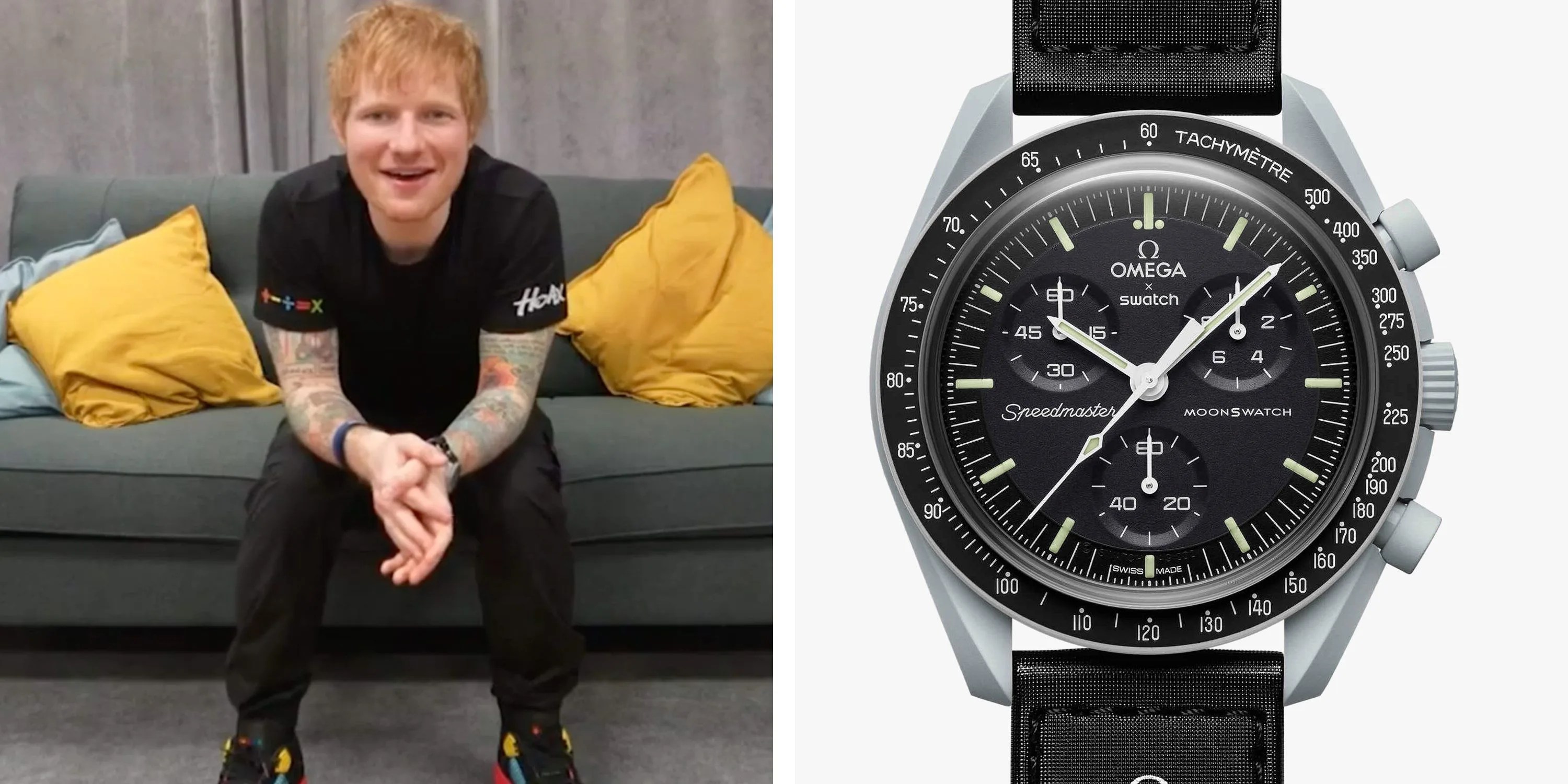 Ed Sheeran's Latest Watch Flex? The $260 MoonSwatch | Gear Patrol