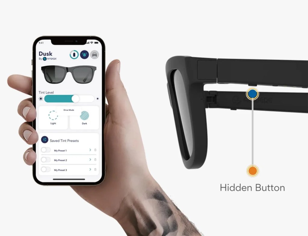Ampere's Dusk Sunglasses Lighten and Darken at the Push of a Button ...